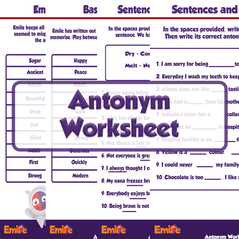 Antonyms: Summary, Lesson plan and Activities